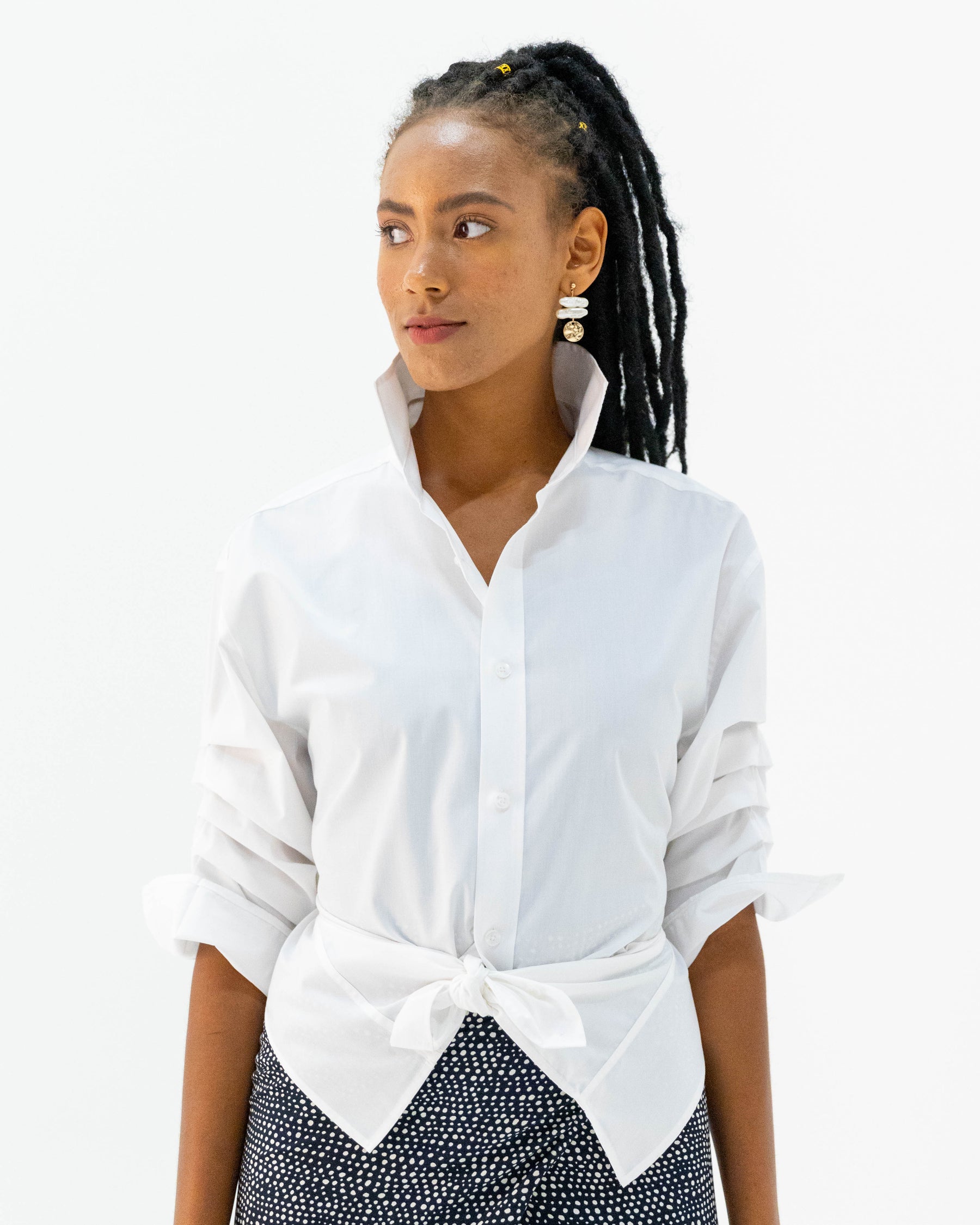 Tuck Sleeve Shirt White – Butterscotch Castle